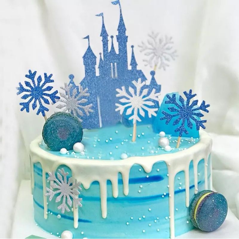 Elsa birthday cake toper, princess castil model, paper material for the ...
