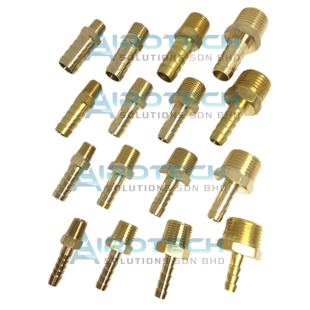 Brass Fitting Single Tail Barb Connectors Hose Thread Fitting Nipple ...