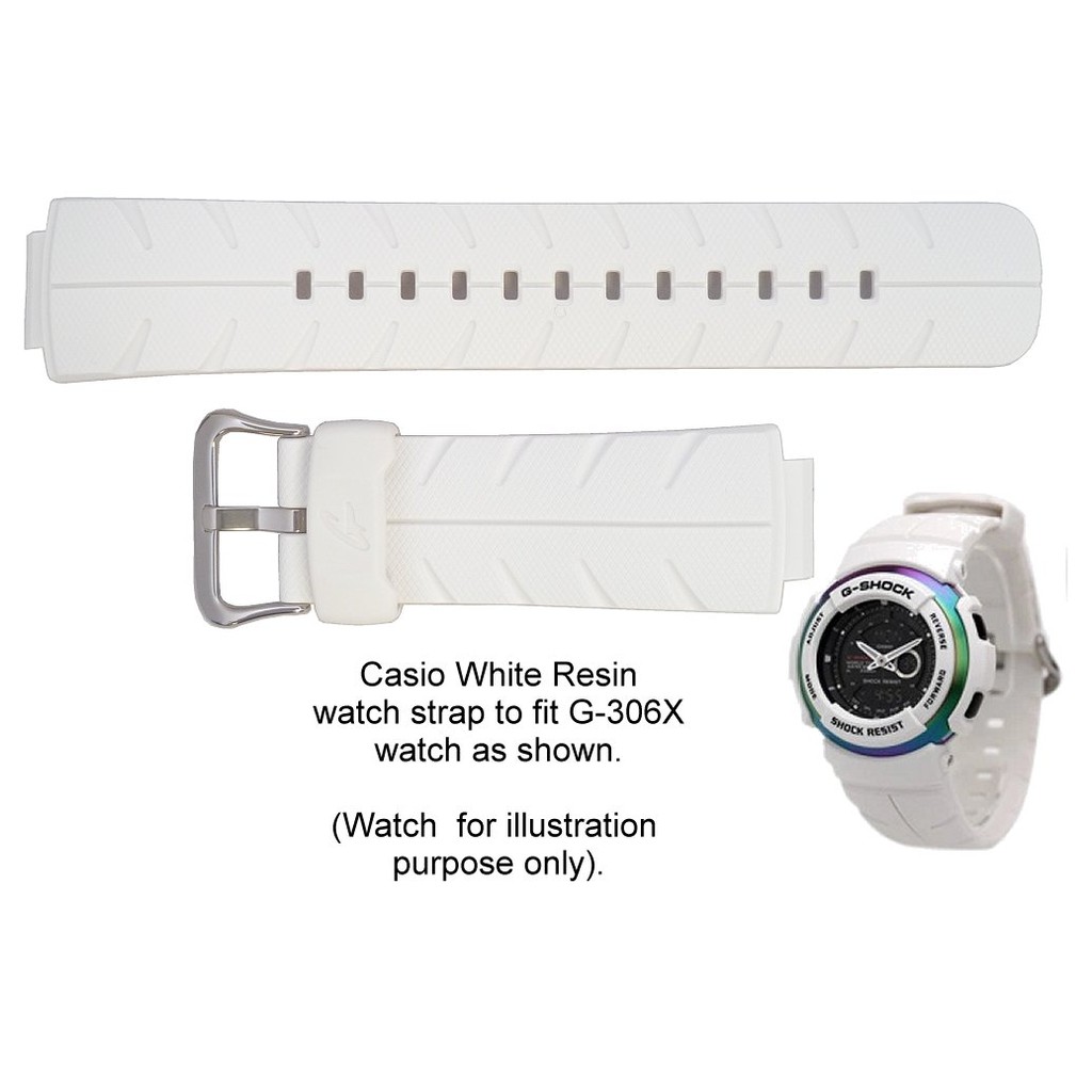Casio G-Shock G-306X-7 Replacement Resin Straps (White) - ORIGINAL ...