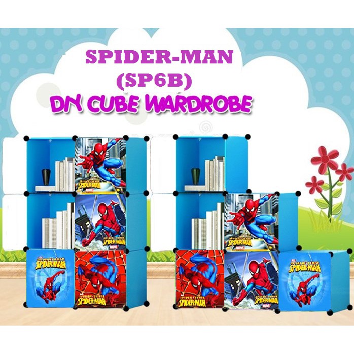 SPIDERMAN 6C DIY Rack Storage Cabinet Wardrobe (SP6B) | Shopee Malaysia