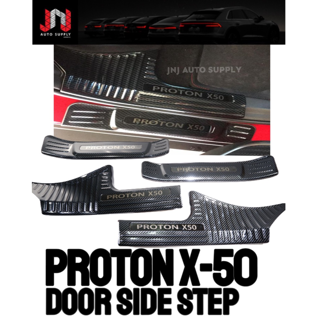Proton X50 side sill step plate 1 set 8 pcs (Stainless Steel)(Carbon ...