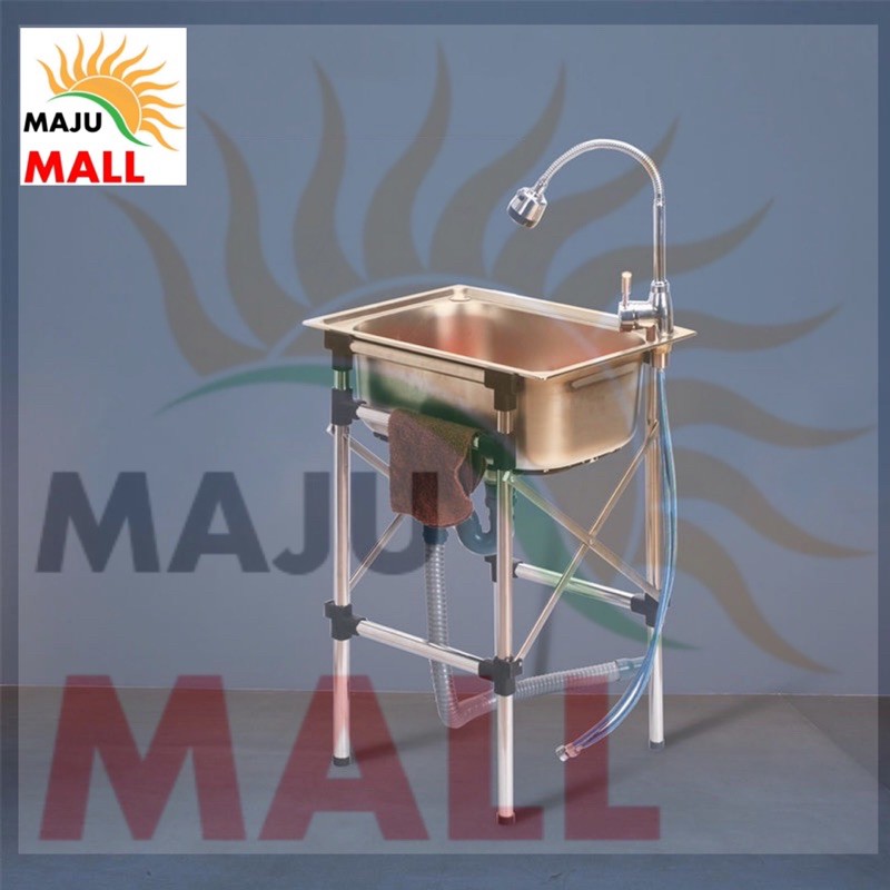 Stainless Steel Single Bowl Kitchen Sink Complete Set with Stand /Basin ...