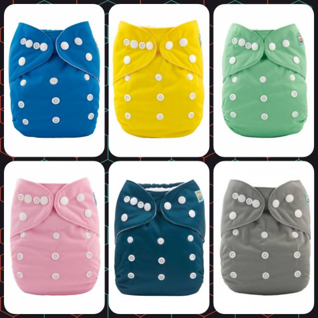 ALVA BABY Cloth Diaper With Free Microfiber Insert (Plain Solid Colors ...