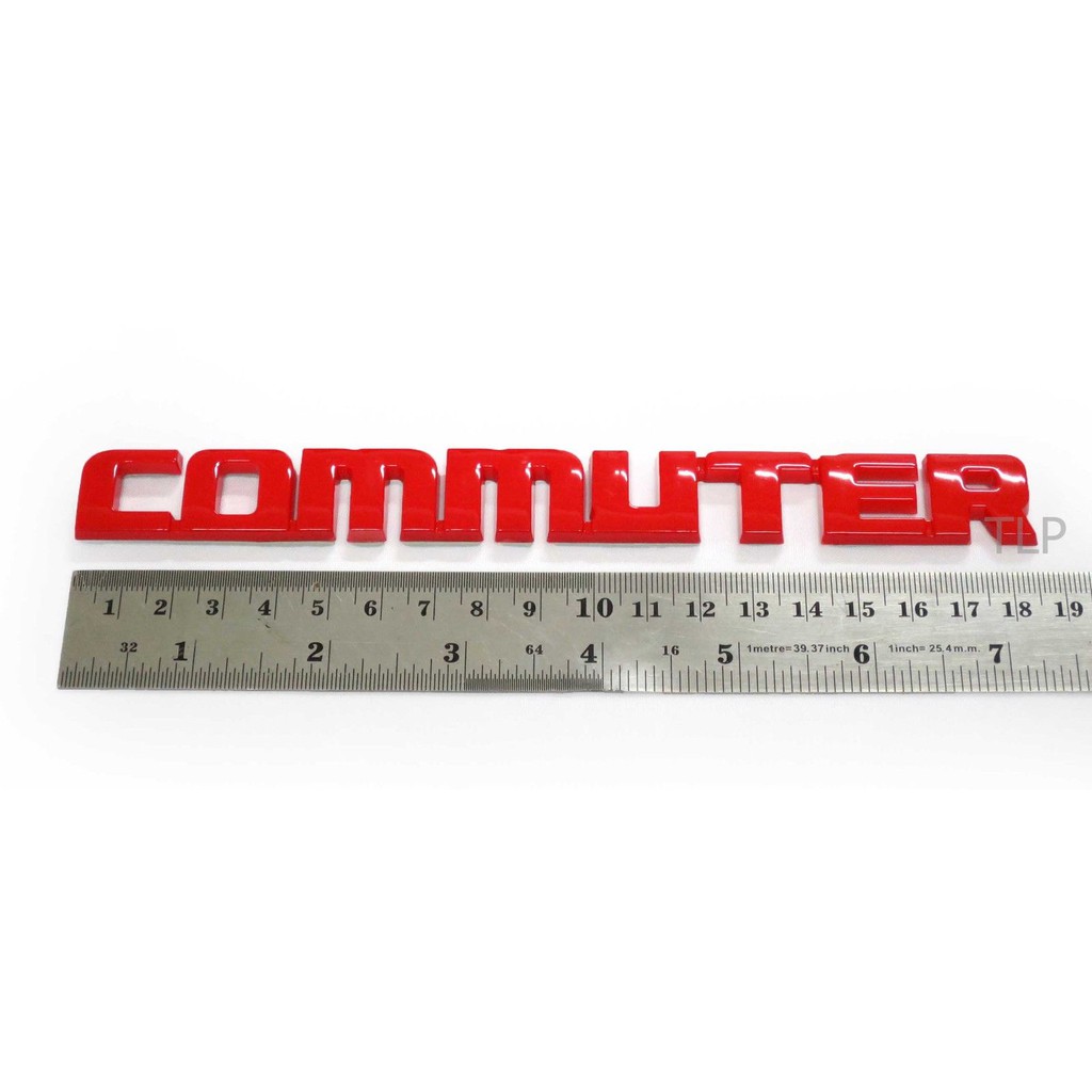 (1 Piece) COMMUTER LOGO VAN Badge Plate Red For Toyota Hi-Ace Hiace Hi ...