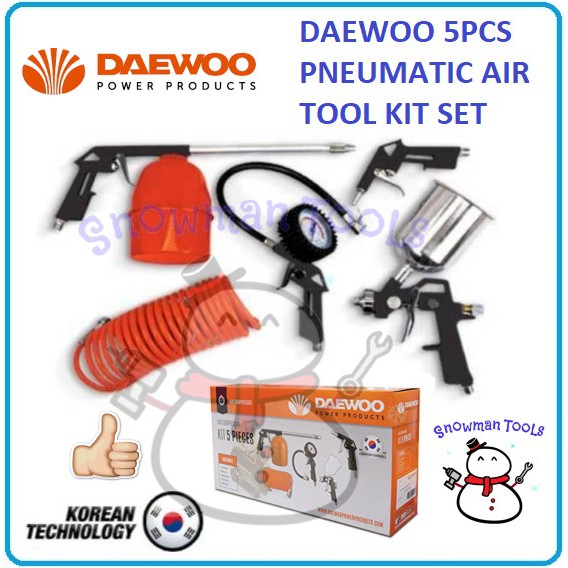 DAEWOO 5PCS PNEUMATIC AIR TOOL KIT SET KOREA TOOLS SETS Air washing ...