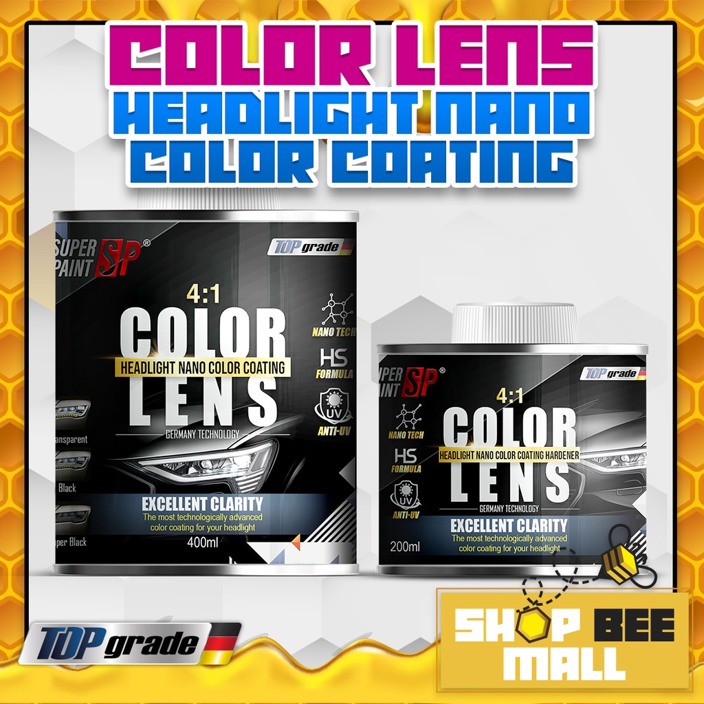 SUPERPAINT Color Lens Headlight 4:1 Nano Colour Coating Set Head Lamp ...