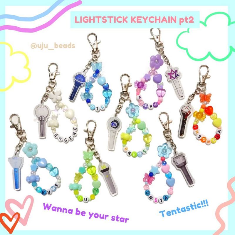 BINDER DECORATIONS LIGHTSTICK KEYCHAIN PART 2 (ujubeads) TREASURE ...