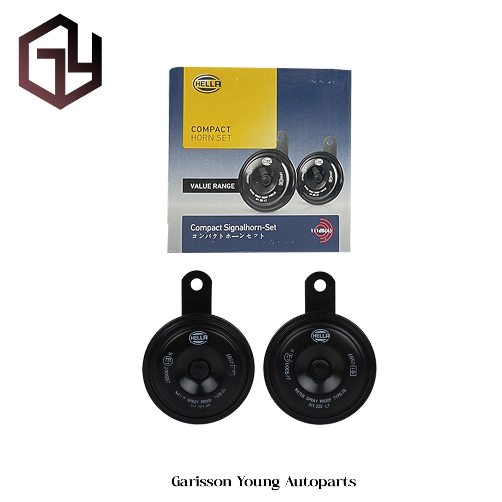 [HELLA] 100% Authentic 12V Compact Horn 111dB Dual Tone Set / 3AM 011 ...