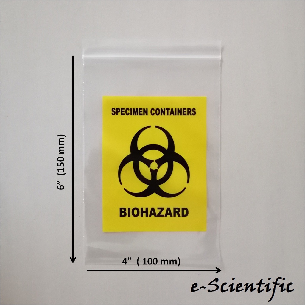 Biohazard Sample Zipper Bag, 6" x 4" [100's/Pack ] | Shopee Malaysia