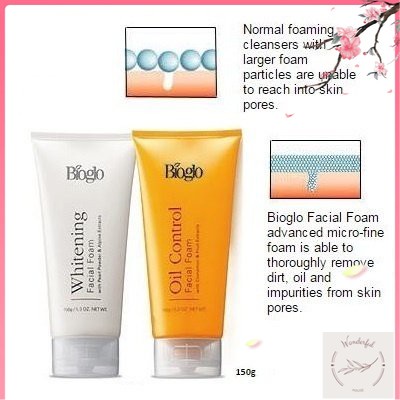 Bioglo Whitening Facial Foam & Bioglo Oil Control Facial Foam (150g ...