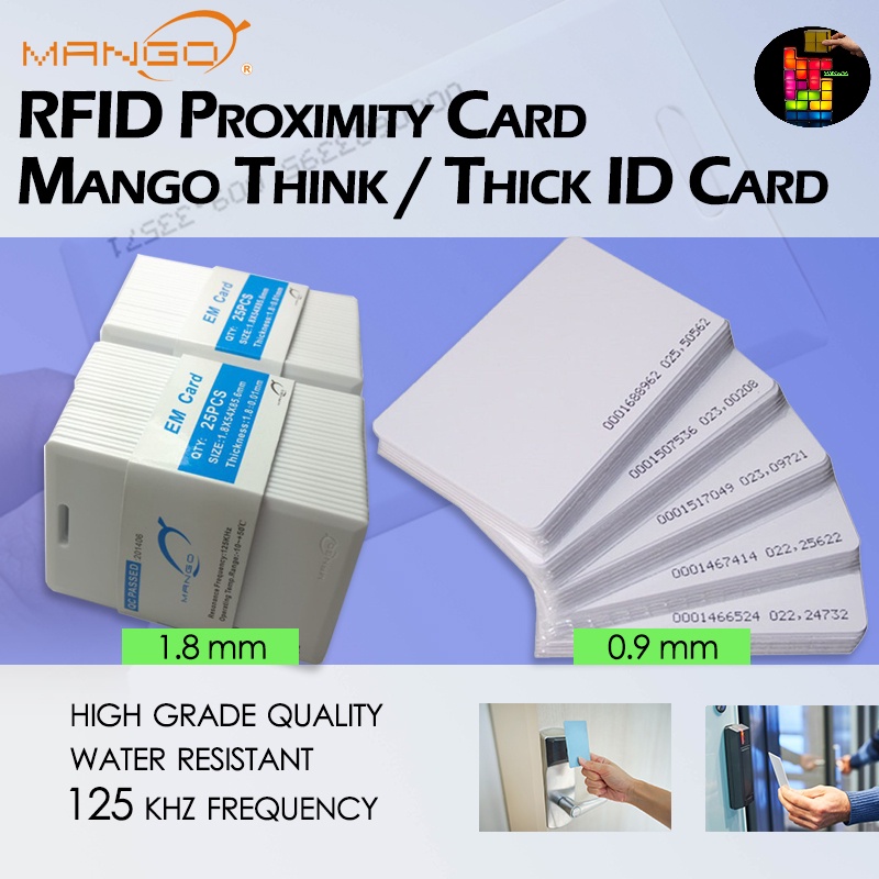 MANGO RFID Proximity EM Thin & Thick ID Card 125Khz 0.8~1.8mm/Standard ...
