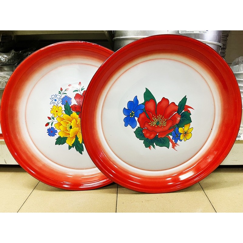 50cm Vintage Enamel Tray / Dulang Neka Talam Ayan Sapan / Talam Saduk ...