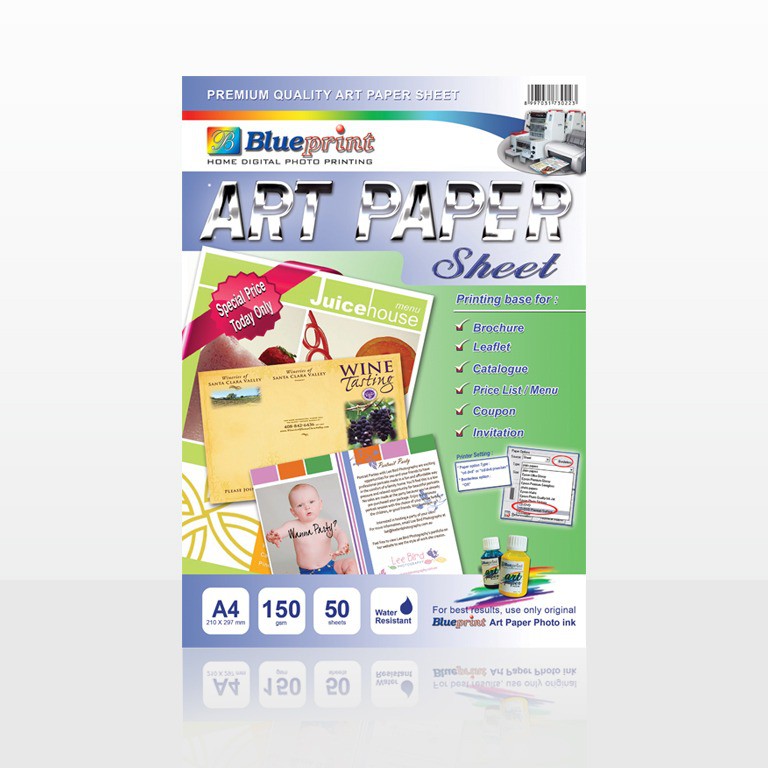 Artpaper Art Paper Blueprint Blue Print A4 150 gsm contains 50 sheets ...