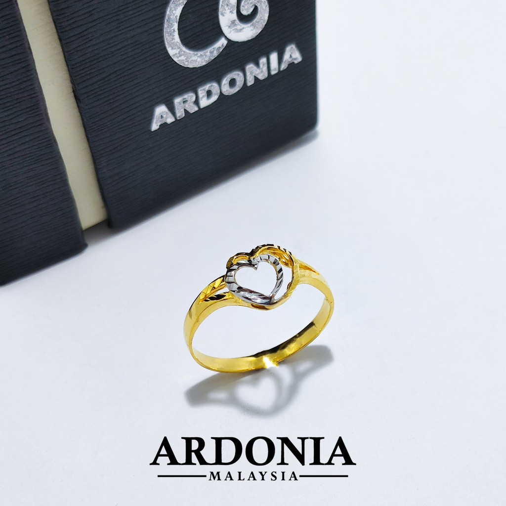 ARDONIA Cincin Heart Friendship Emas 375 (9K Gold / 375 Gold) | Shopee ...