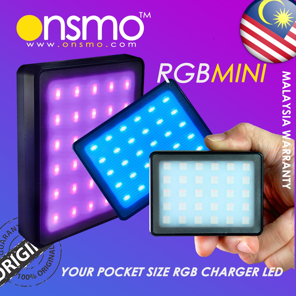 (NEW) Onsmo RGB MINI 2 in 1 LED and Charger for Tik Tok, Videographer ...