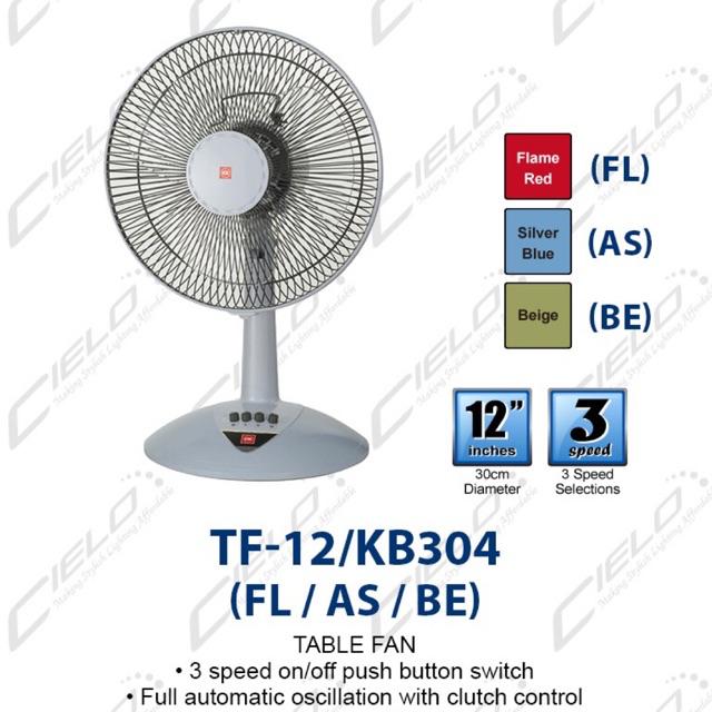 ELBA Table Fan ETF-G1220(GR) 12" / ETF-G1620(GR) 16" KIPAS PENDEK ELBA ...