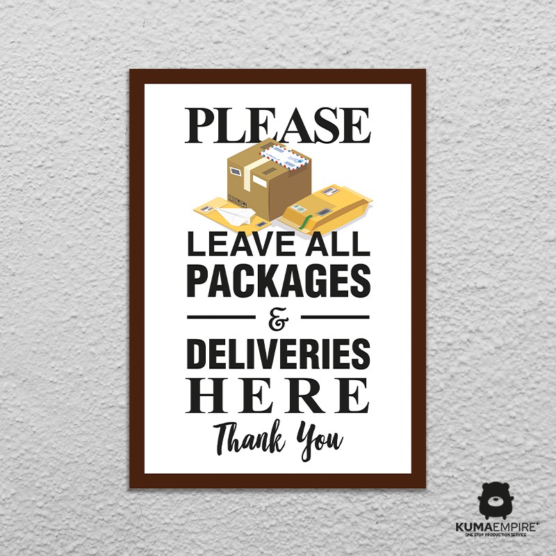 Leave Parcel Package Delivery Signage Board A4 Size | Shopee Malaysia