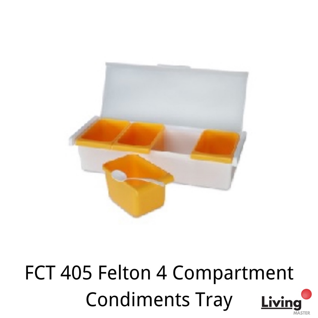 4 Compartment Condiments Tray Kitchen Tool Plastic Condiment Tray ...