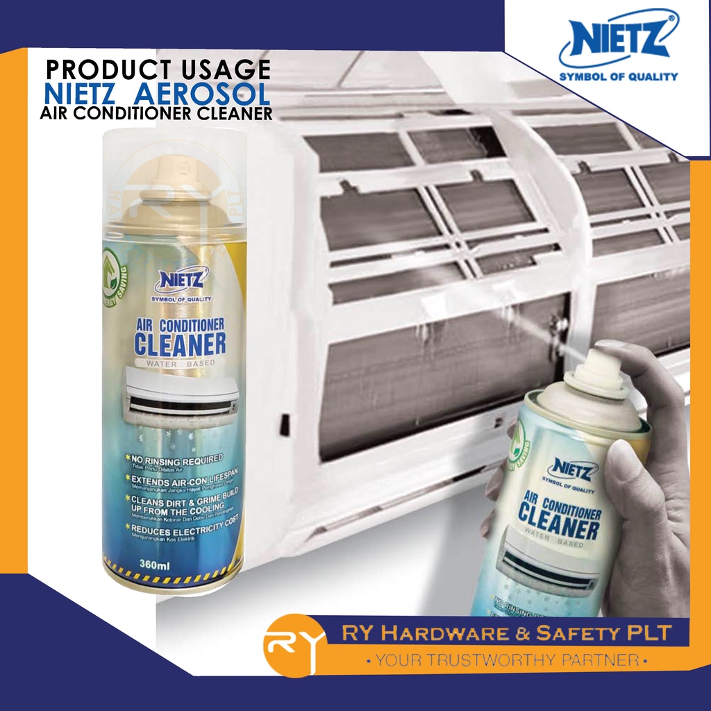 [NIETZ] Air Conditioner Cleaner Water Based Aircond Cleaner Spray 360ml ...