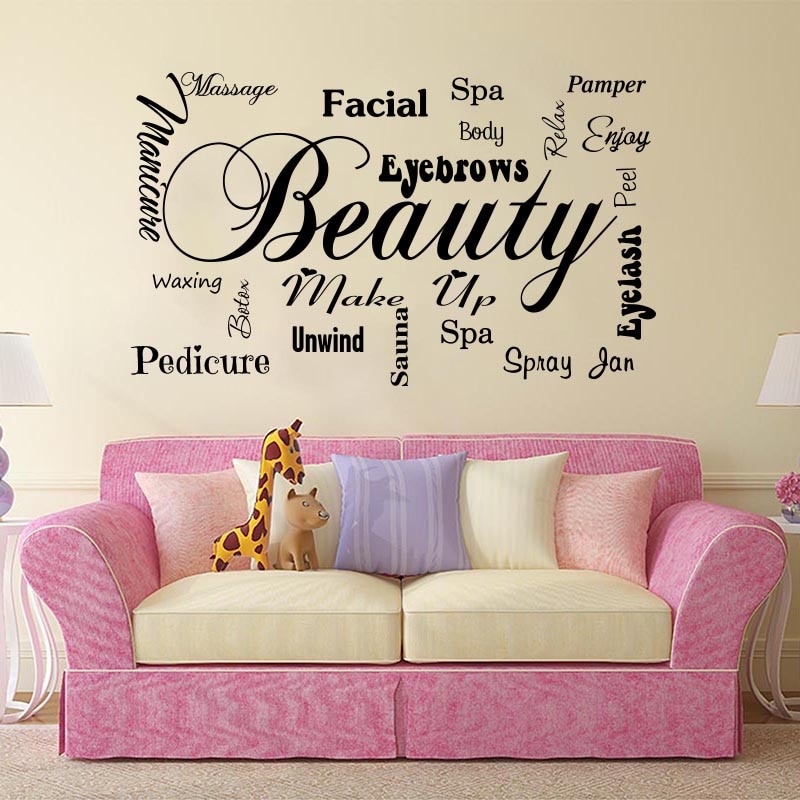 Modern Beauty Make Up Spa Eyelash Salon Wall Sticker Art Beauty Salon ...