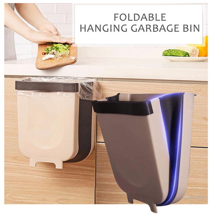 Kitchen Wall Mounted Folding Dustbin Cabinet Door Foldable Hanging ...