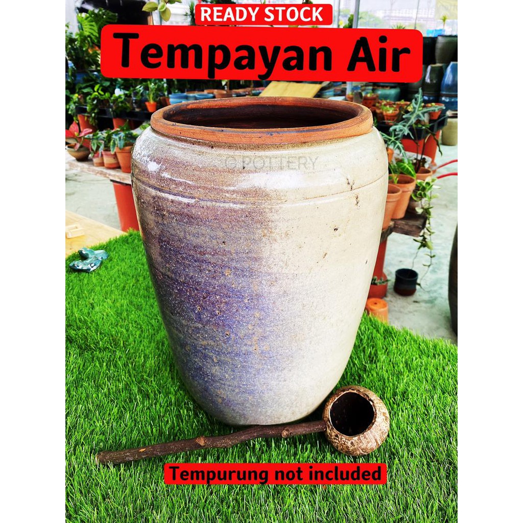 [Free Tempurung]Tempayan Air tradisional ceramic tinggi 45CM tempatan ...