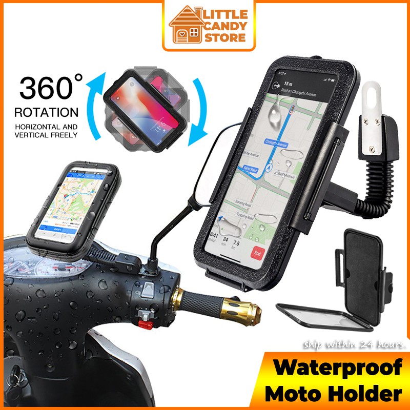 Waterproof Phone Holder Motorcycle 1-Handed Phone Holder Water ...