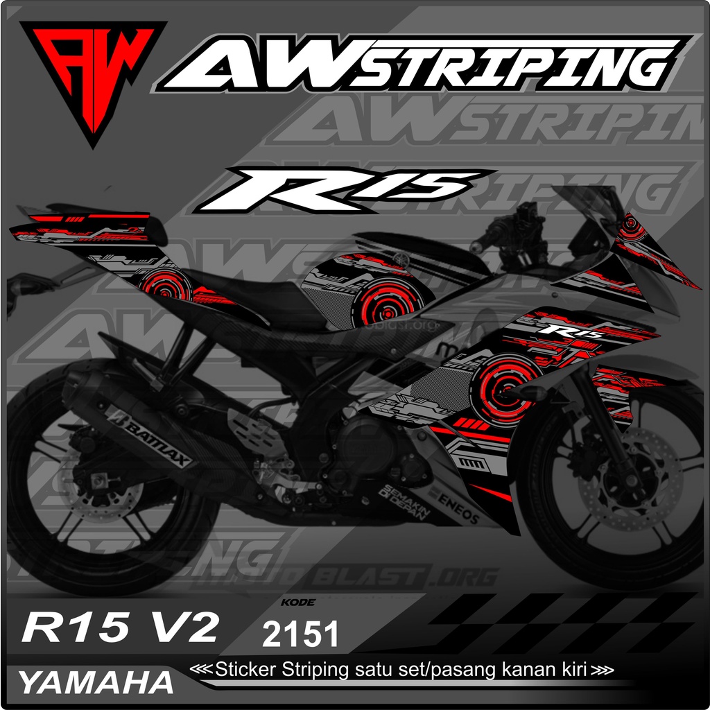 Sticker Striping Yamaha R15 V2 List Semi Full Graphic Design- Sticker ...