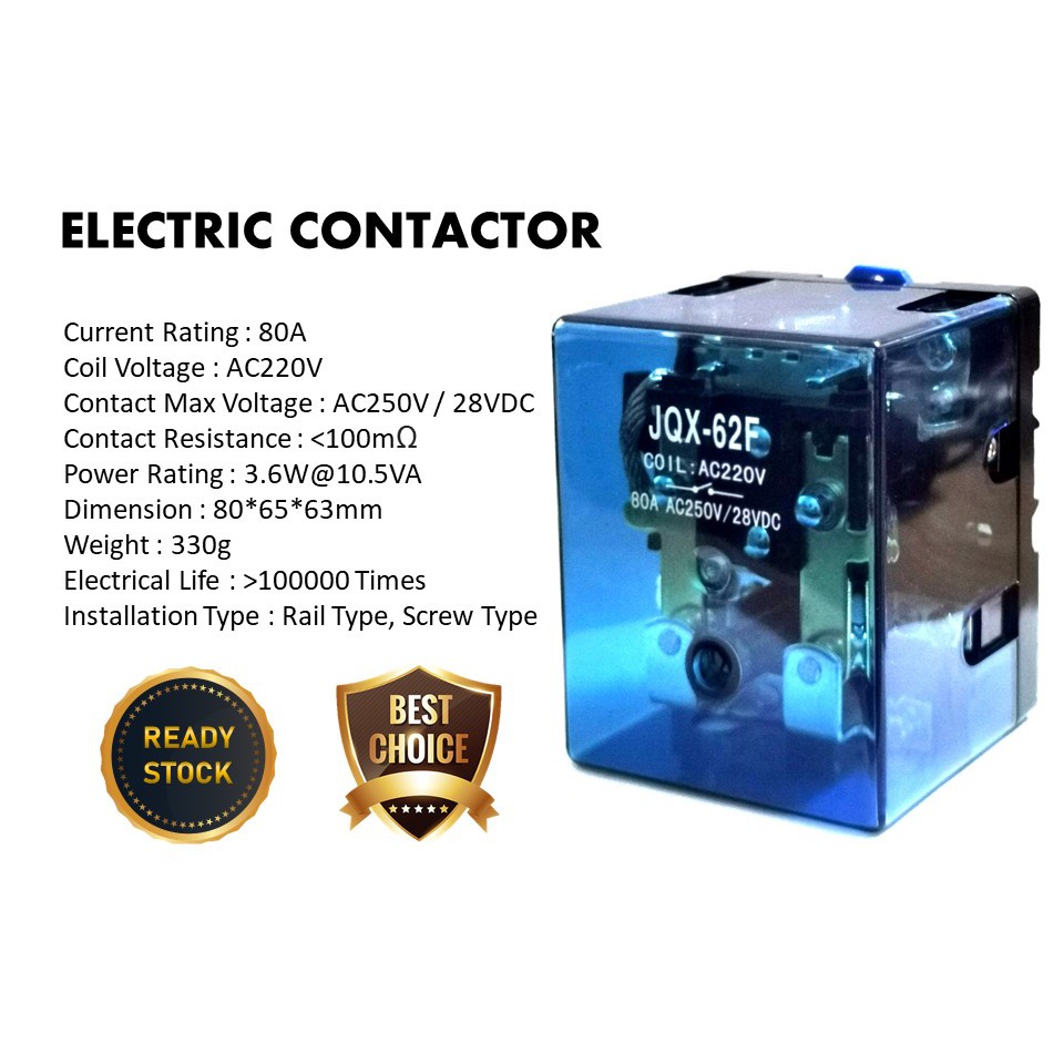 Contactor Electric Contactor JQX-62F 80A High Quality AC250V / 28VDC ...