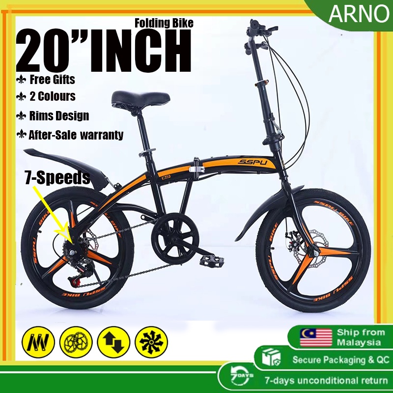 [Delivery today] 2022 variable speed double disc brake folding bike 20 ...