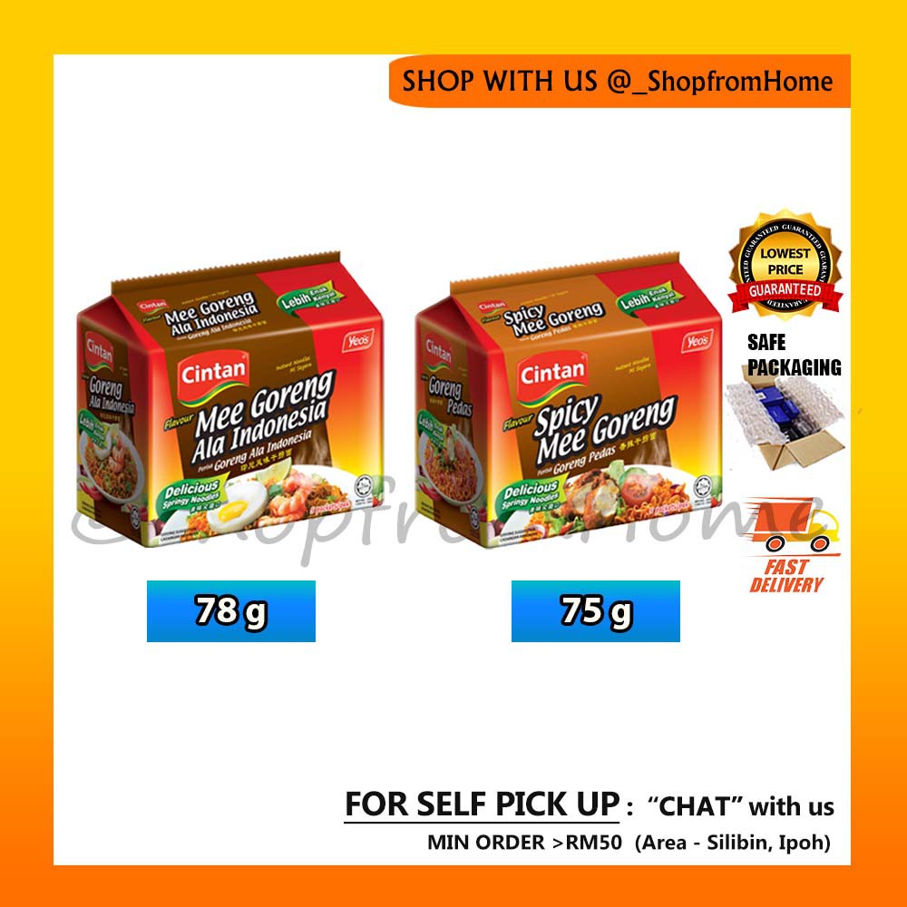 Cintan Instant Noodles Mee Goreng Ala Indon (5x78g) /Mee Goreng Pedas ...