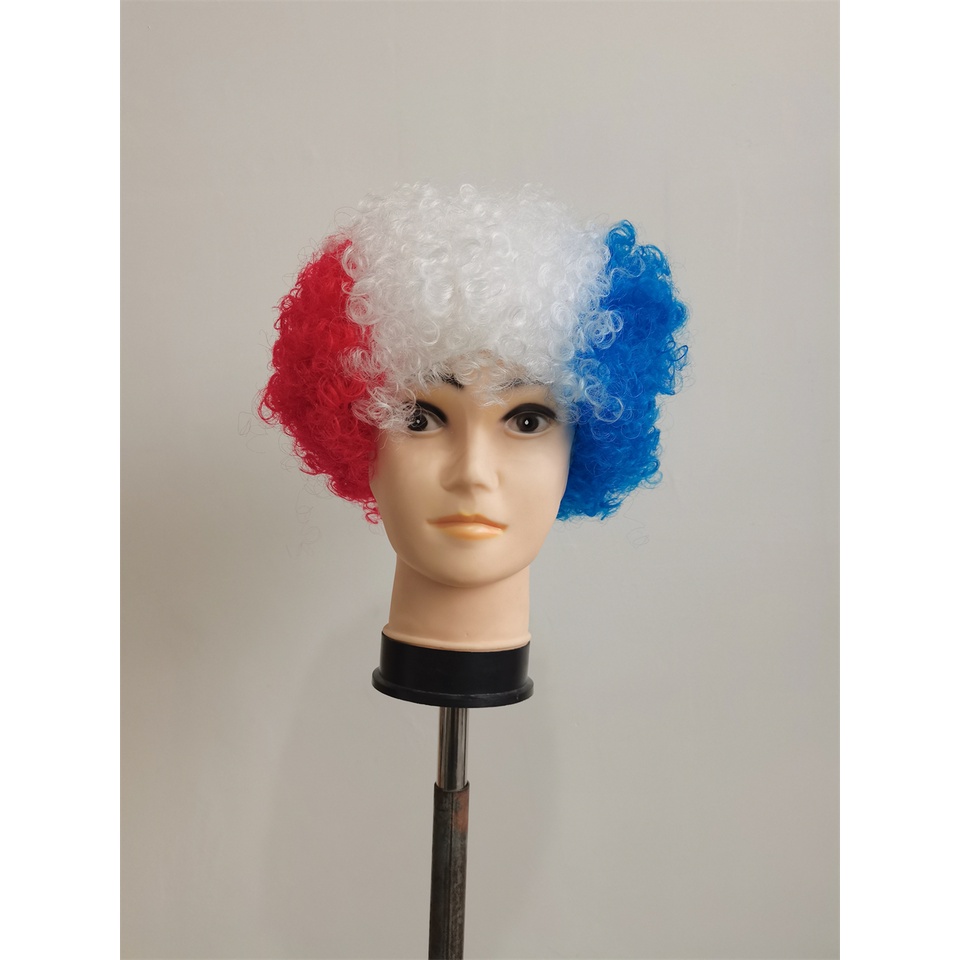 2022 Qatar world cup fan wig French flag Chemical fiber national team ...