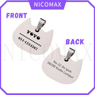 Custom Engrave Tag Kucing Dog Cat Name Tag Pendant Loket Ukir Pet ID ...