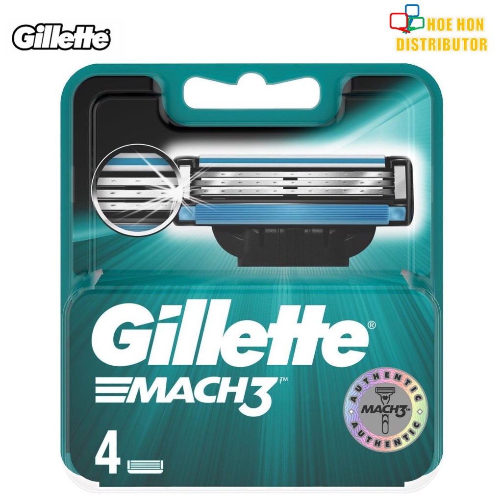 Gillette Mach 3 Cartridge 4pcs Razor Shaving Blade Replacement Refill ...