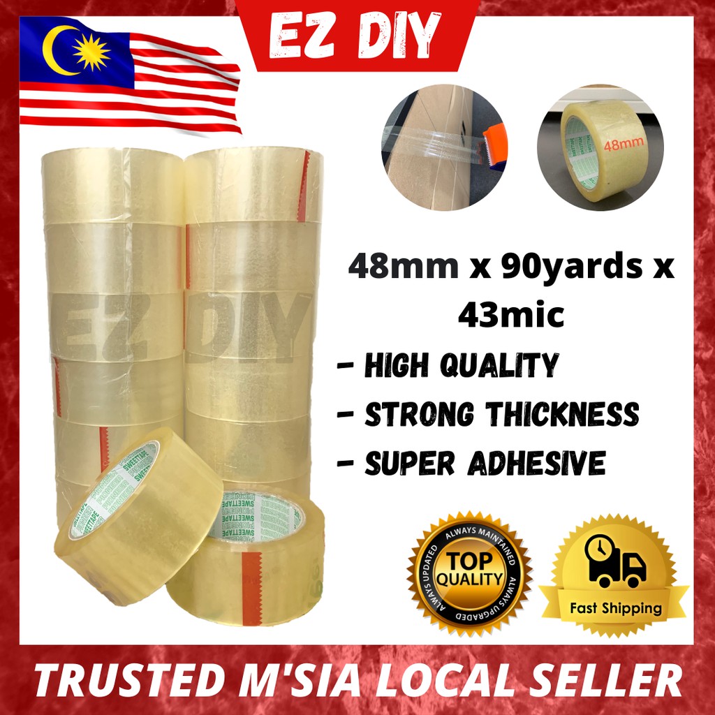 Sweettape Pioneer OPP Tape 48mm x 90yards Clear Packaging Packing Tape ...