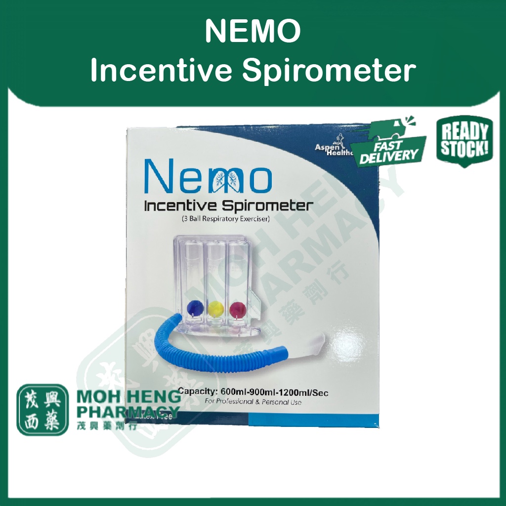 NEMO Incentive Spirometer (3 Ball Respiratory Exercise) (Capacity:600ml ...