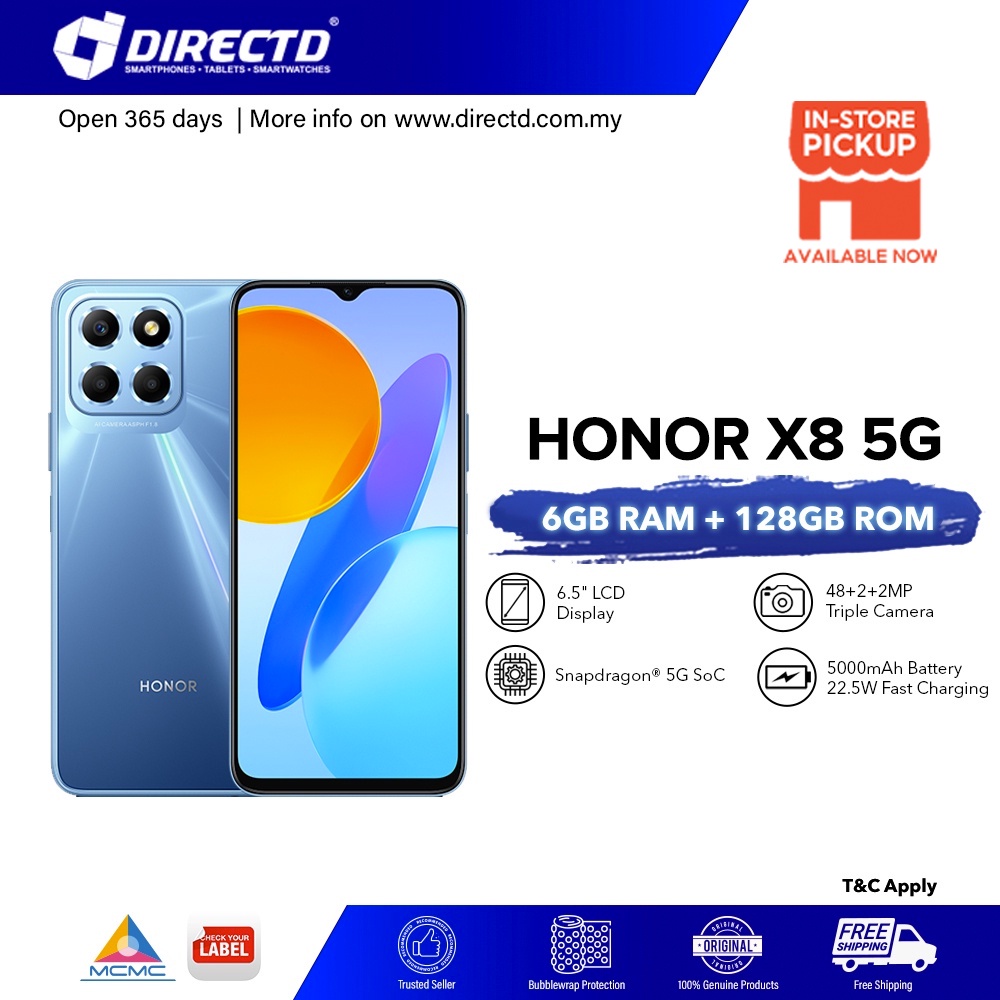 Honor X8 5G [6GB RAM | 128GB ROM | 90Hz Refresh Rate] | Shopee Malaysia