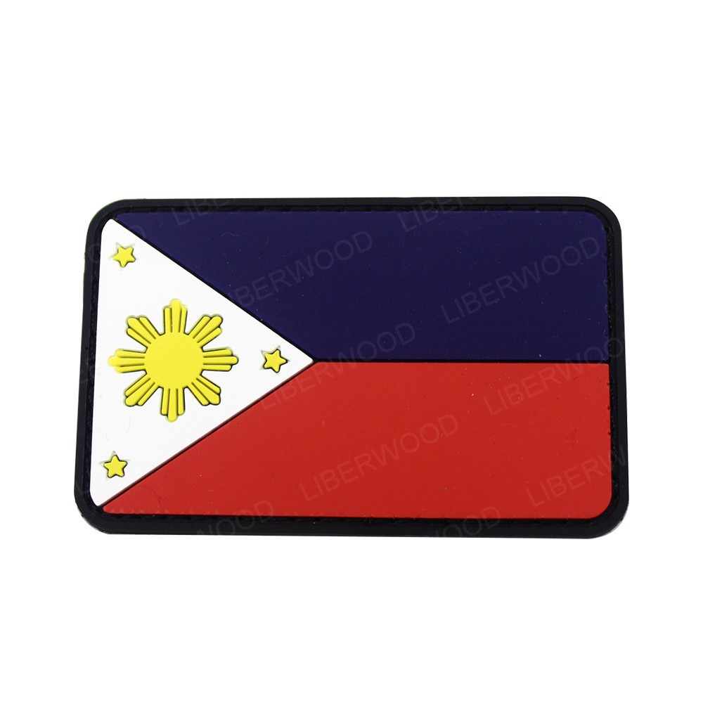 Philippines Flag Patch Skull Embroidery Patch Philippine Flag IR Infrared Reflective Patches ...