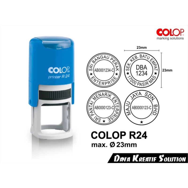 [Rubber Stamp] COLOP R17 / R24 / R30 - Cop Bulat Syarikat / Sekolah / Jabatan / Lain2 | Shopee ...