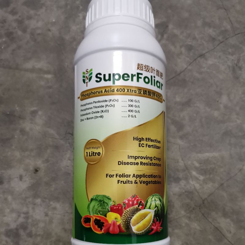 SNT SUPER FOLIAR PHOSPHORUS ACID 400 XTRA - DOR DURIAN CANKER TREATMENT 1LITRE | Shopee Malaysia