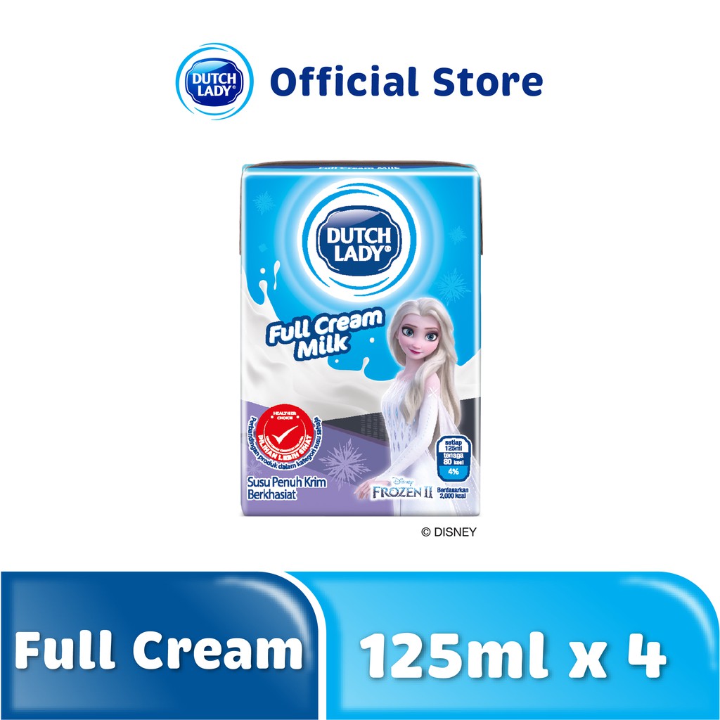 [Pack of 4] Dutch Lady Milky Frozen Full Cream 125ml [Exp 25 Dec 2025 ...