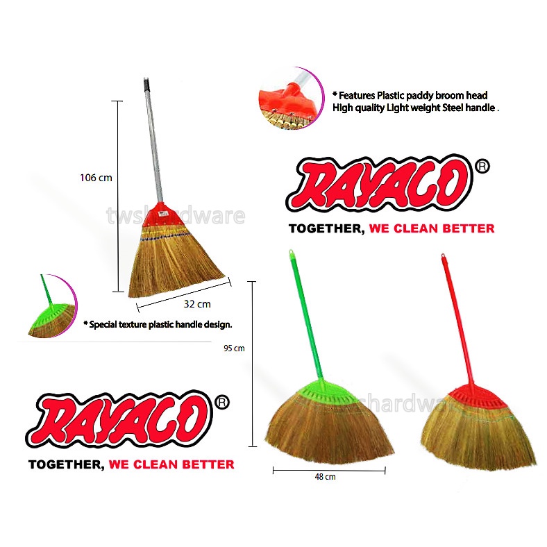 RAYACO RY543 MULTI PURPOSE PLASTIC PADDY BROOM C/W HANDLE SUPER RINGAN ...