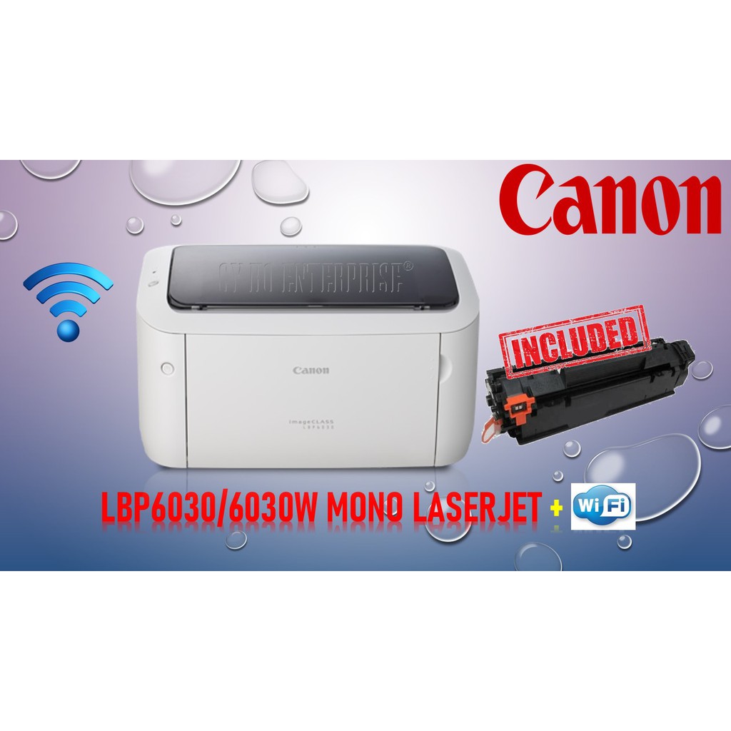 CANON imageCLASS LBP6030/LBP6030W (WIFI) Monochrome LASERJET PRINTER with ORIGINAL STARTER TONER ...