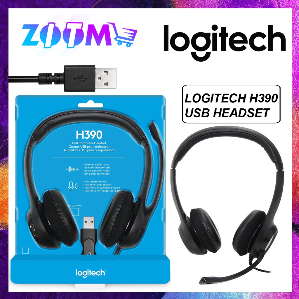 [READY STOCK] LOGITECH H390 USB COMPUTER HEADSET WITH ENHANCED DIGITAL ...