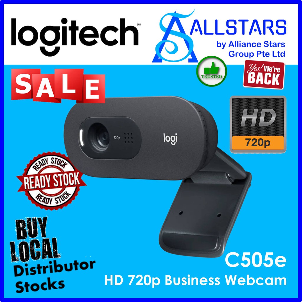 Logitech C505E HD BUSINESS WEBCAM HD webcam with 720p and long-range mic (960-001372) | Shopee ...