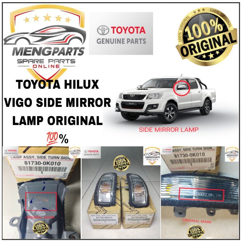 ORIGINAL 💯% TOYOTA HILUX VIGO,FORTUNER, INNOVA SIDE MIRROR LAMP KANAN ...