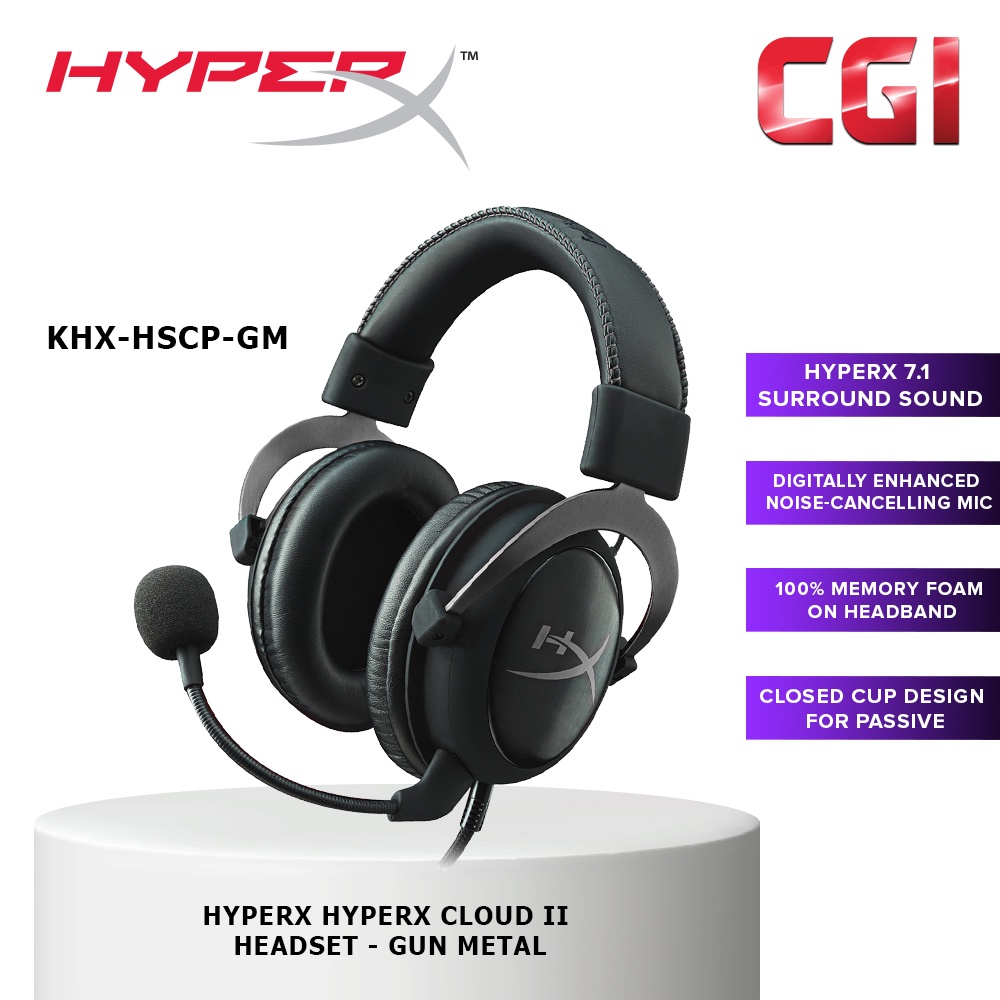 HyperX Cloud II Headset - Gun Metal KHX-HSCP-GM | Shopee Malaysia