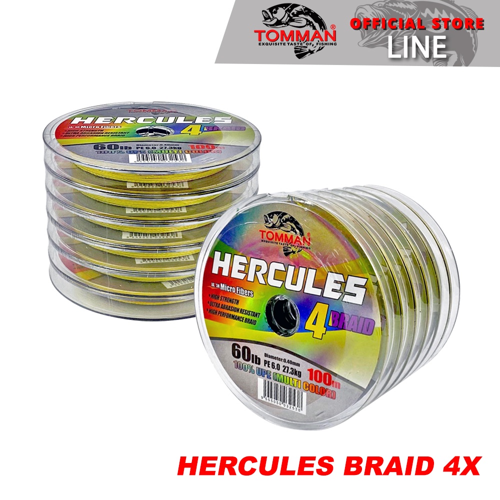 Tomman Line Hercules Braid 4X Fishing Line (100m/15lb-60lb) Benang ...