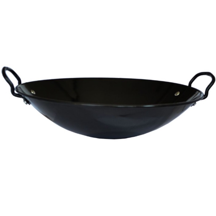 Kuali Hitam Iron Wok Extra thick Stir Frying Wok Enamel Black Wok ...