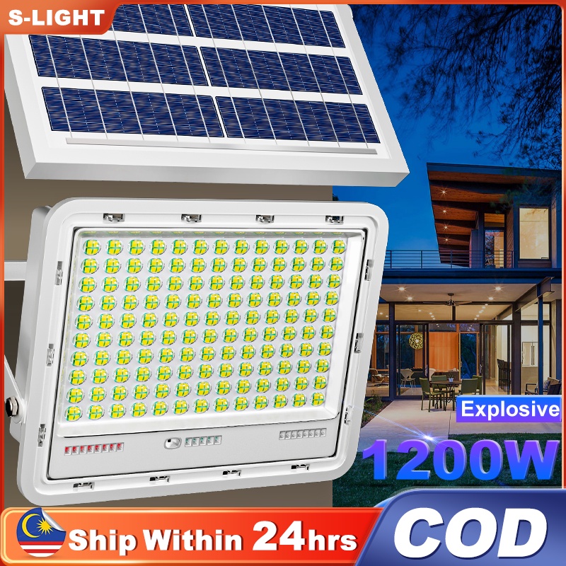 READY STOCK Solar Light 1200W Lampu Solar Outdoor Lighting Flood Light ...